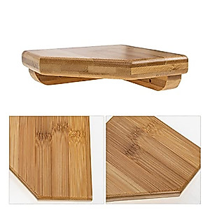 DECHOUS Corner Wall Shelf, Beech Wood Floating Shelves Wall Mounted, Natural Corner Wall Shelf