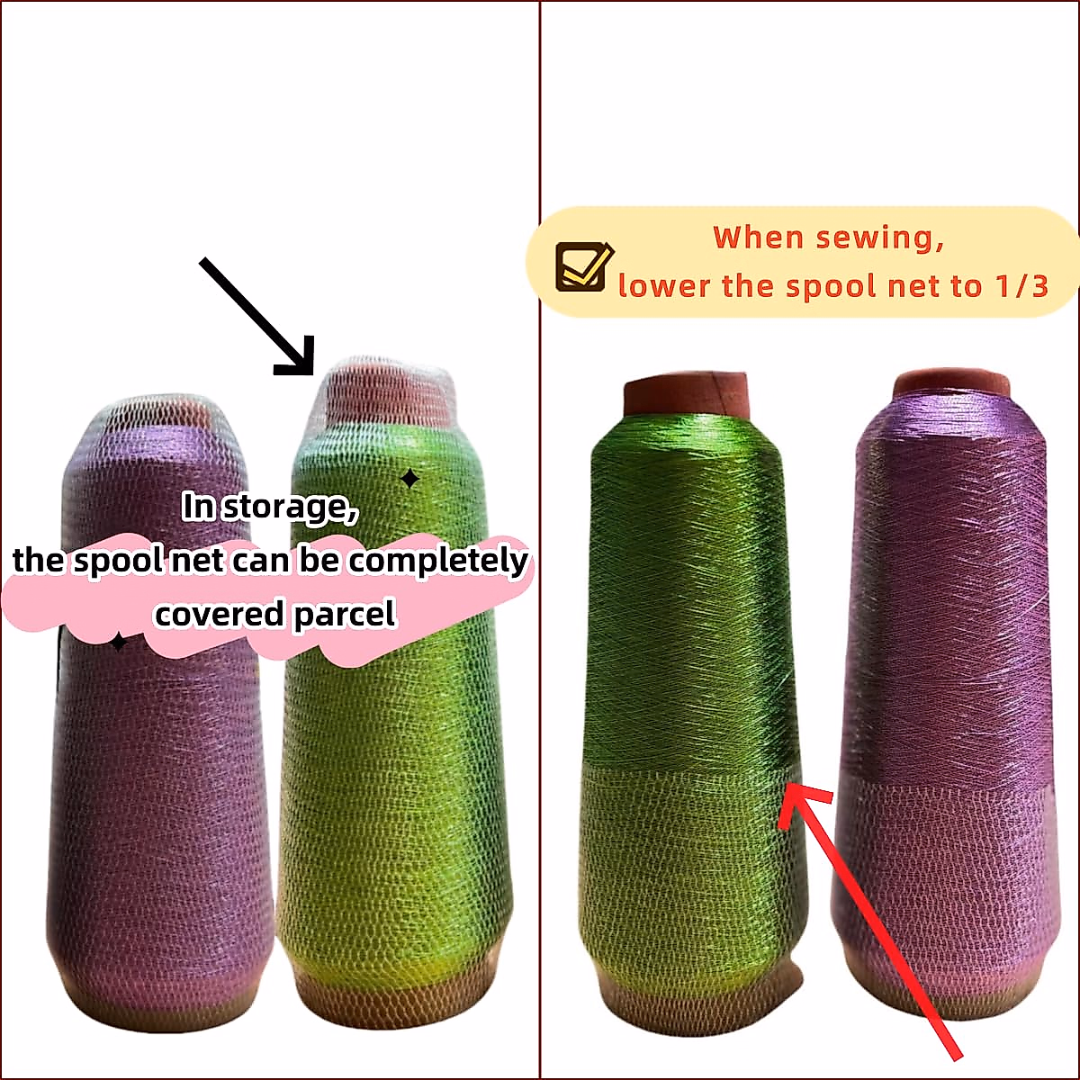 Pnltae Sewing Supplies Spool Holder W/Wrench Plus Bonus Thread Net Spool Saver, Single Thread Stand for Sewing Machine Embroidery Quilting Machines with Full Metal Base(Pink)