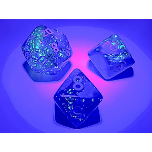 Gemini Polyhedral Dice Set | Set of 7 Dice in a Variety of Sizes Designed for Roleplaying Games | Premium Quality Dice for Tabletop RPGs | Luminary Blue and Light Blue Color | Made by Chessex