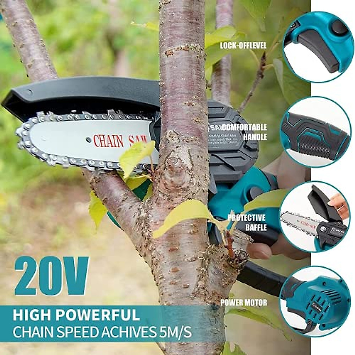 Saker Mini Chainsaw-Only One Battery-Suitable for Saker Mini Chainsaw-Easily Help You Do Your Job Better