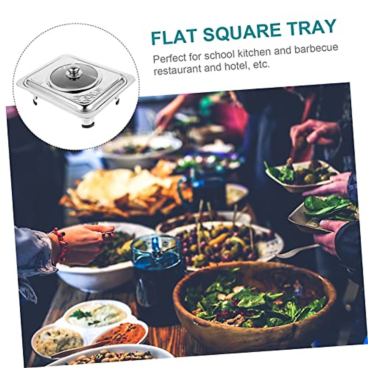 LABRIMP 1pc Dinner Plate to Go Plates with Lids Containers for Fruit Square Containers with Lids Chafing Dishes Cold Flat Square Tray Food Holding Plate Simple Tray Dish Tray Snack Platter