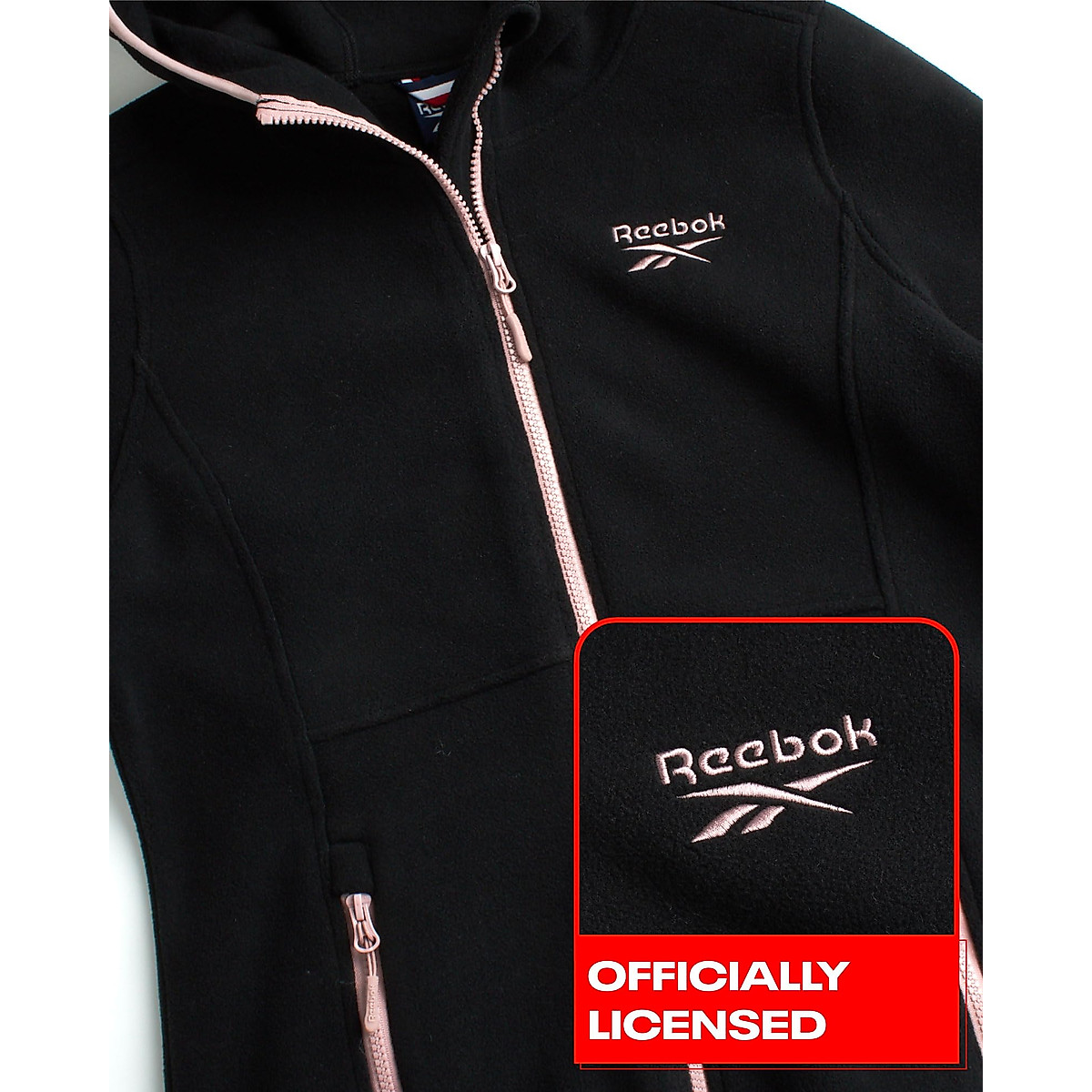 Reebok Women's Jacket - Polar Fleece Sweatshirt Jacket - Lightweight Coat for Women (S-XL), Size Small, Black