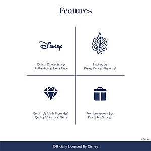 Jewelili Disney Princess Rapunzel Inspired Dancing Diamond Pendant Necklace for Women with 1/20 CTTW Diamond in Sterling Silver Enchanted Disney Fine Jewelry