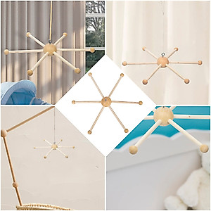 Focalmotors Baby Wooden Mobile Hanger,Mobile kit Crib,Mobile Hanging Frame Bed Toy Decoration DIY Crafts Photography Props Newborn Gift (Style-C)