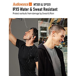 Audiovance 2 Sets Wireless Earbuds Bluetooth Headphones Ideal Gifts, Nature 301 & Speed 301, 2 Sets Wireless Ear Buds for iPhone & Android (SPNT 301)