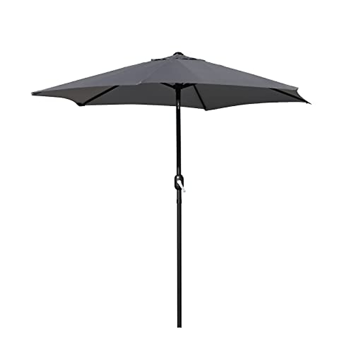 TUKAILAi 10ft Patio Umbrella, 3M Heavy Duty Outdoor Umbrella with Push Button Tilt Crank and 6 Sturdy Ribs, UV 50+ Protection Sun Shade for Market, Garden, Patio, Backyard & Pool (Grey)