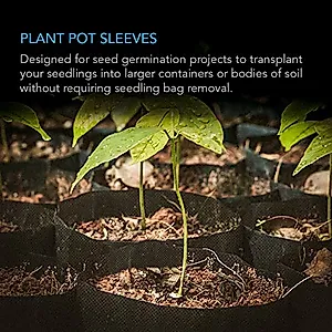 AC Infinity Nursery Bags 1 Gallon, Non-Woven Fabric Growing Pouches, 50-Pack Biodegradable Plant Pots for Seed Starting, Soil Transplant, Home Garden Supply
