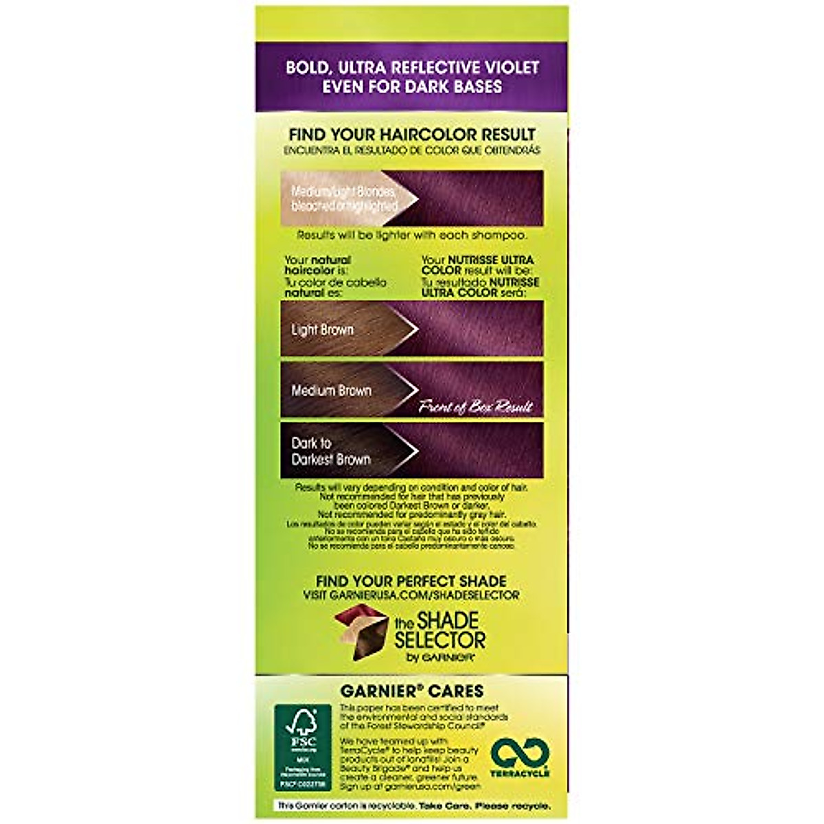 Garnier Nutrisse Ultra Color Nourishing Hair Color Creme, V2 Dark Intense Violet (Packaging May Vary), Pack of 1