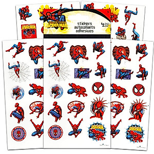 Fast Forward Spiderman Backpack and Lunch Box for Kids - 6 Pc Bundle with 16" Marvel Spiderman School Backpack Bag, Lunch Bag, Water Pouch, Stickers, and More (Spiderman School Supplies)
