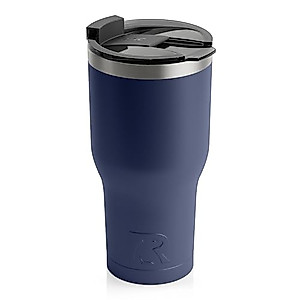 RTIC 30 oz Insulated Tumbler Stainless Steel Coffee Travel Mug with Lid, Spill Proof, Hot Beverage and Cold, Portable Thermal Cup for Car, Camping, Navy
