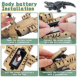 GearRoot Remote Control Crocodile Boat Toy 1:18 Scale High Simulation RC Crocodile for Swimming Pool Bathroom Great Gift RC Boat Alligator Toys for 6+ Year Old Boys and Girls