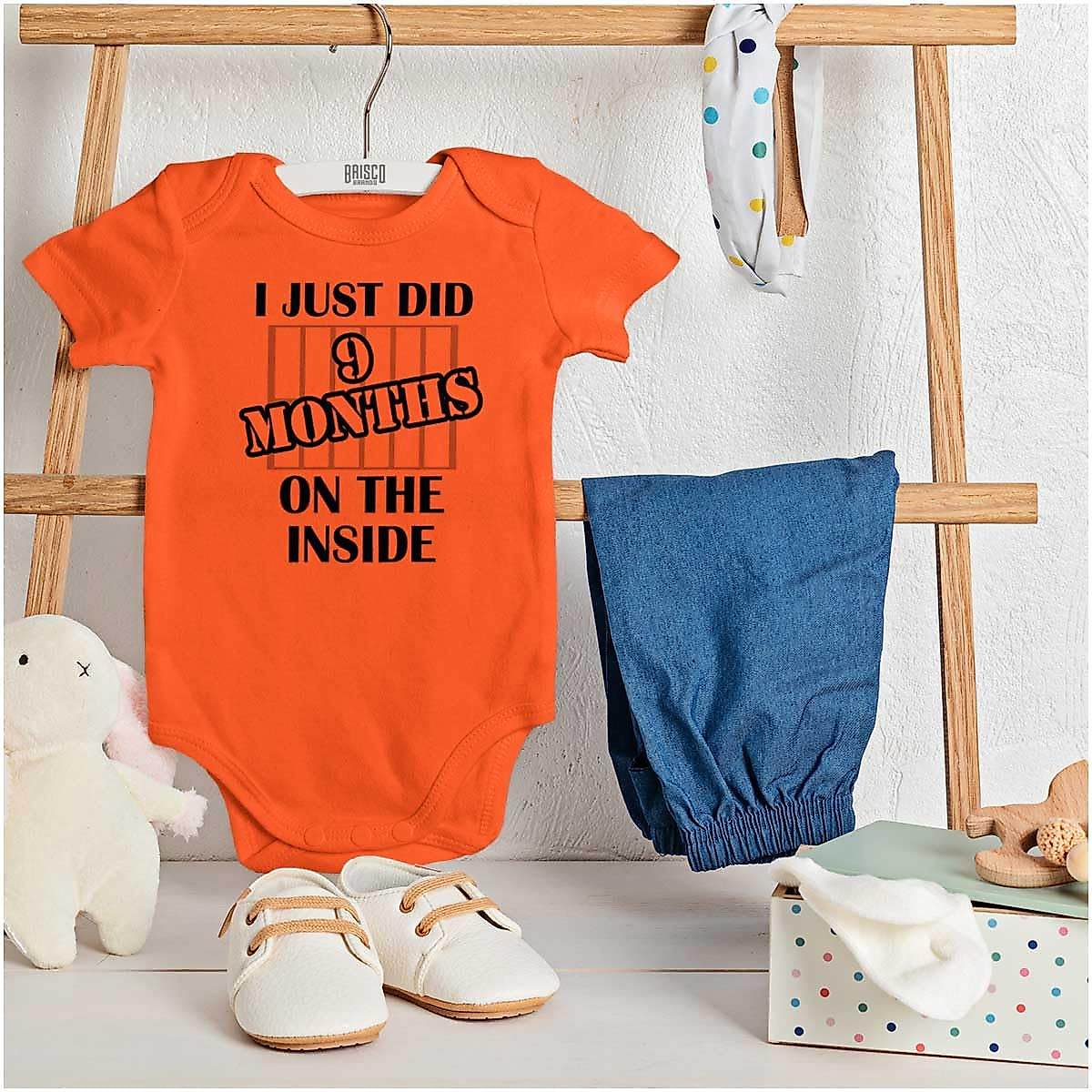 Brisco Brands Just Did 9 Months On The Inside Baby Romper Boys or Girls