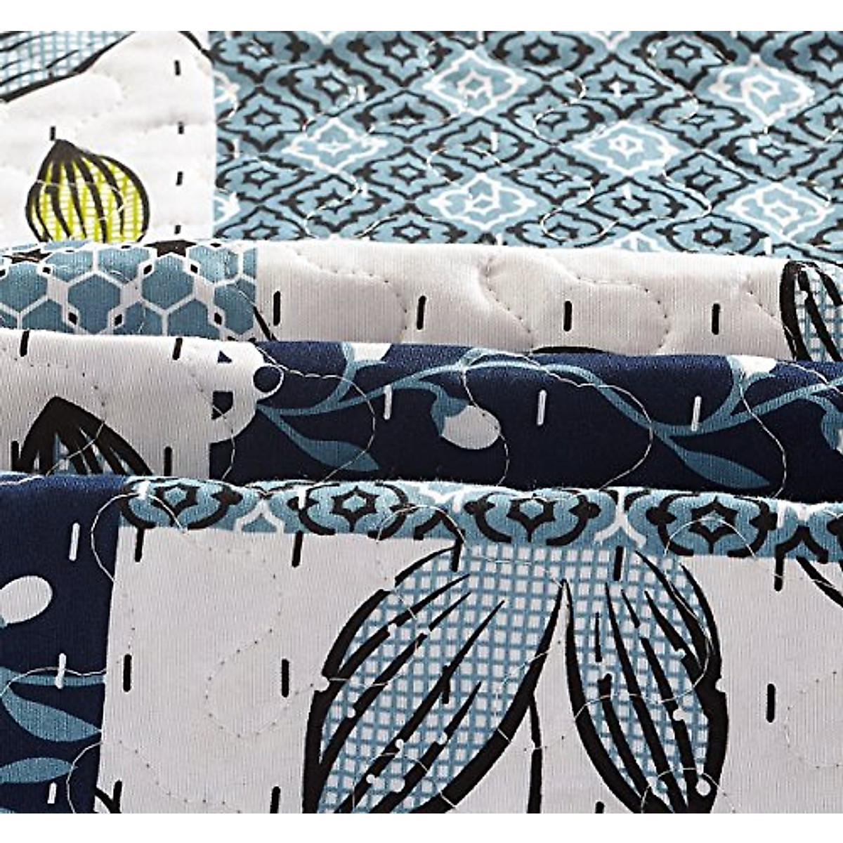 SLPR Pacific Coast Quilted Throw Blanket - 50" x 60" | Blue and White Lap Quilt for Couch and Bed