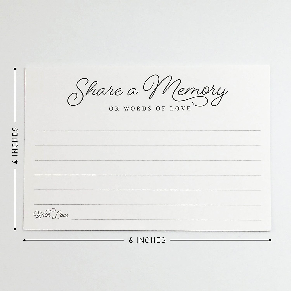 Share a Memory Card for Celebration of Life - 6 x 4 - Pack of 50 - for Funeral Sign In Book For Memorial Service, Celebration Of Life Guest Book, Graduation Memory Book