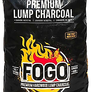 FOGO Premium Oak Restaurant All-Natural Hardwood Lump Charcoal for Grilling and Smoking with 2 Different Sizes, 17.6 Pounds (2 Pack)