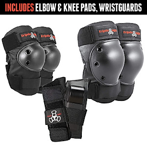 Triple Eight Saver Series Pad Set with Kneesavers, Elbowsavers and Wristsavers, Medium, Black (604352 60014)