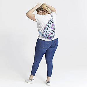 Vera Bradley Women's Cotton Sling Backpack, Rose Toile - Recycled Cotton, One Size