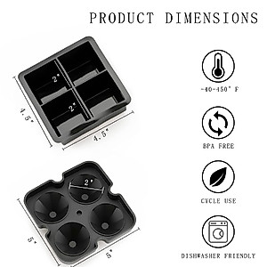 2 Pack Large Ice Cube Trays, incluing Diamond Ice Cube Molds& Giant Square Ice Cube Trays, Silicone 3D Diamond ice Cube maker with Lids Covers for Christmas Bourbon Whiskey, Reusable and BPA Free