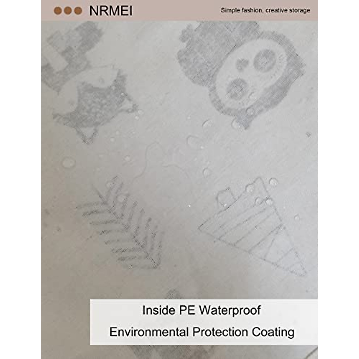 NRMEI Round Storage Basket Laundry Foldable Waterproof Coating Nursery Hamper for Living Room Bedroom and Clothes Toys(Round Pine Animal), 19.7 In H x 15.7 D inches, inches