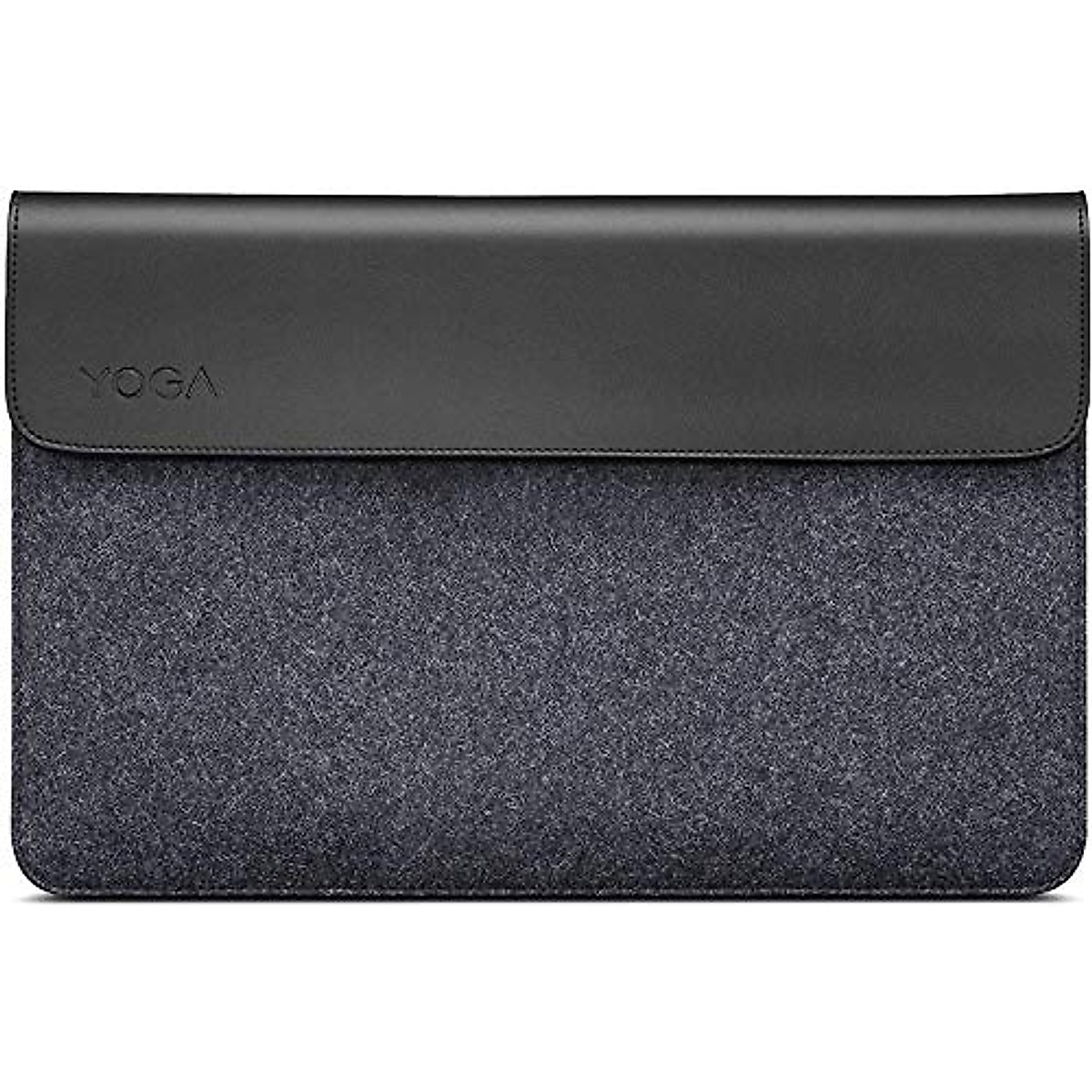 Lenovo Yoga Laptop Sleeve for 15-Inch Computer, Leather and Wool Felt, Magnetic Closure, Accessory Pocket, GX40X02934, Black