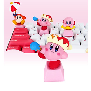 POPKEEY Kirby Keycaps Japanese Anime Pink Key Caps，Compatible with Cherry MX Switches Custom Gaming Mechanical Keyboard (Magic)