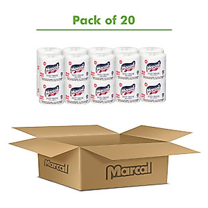 Marcal Pride Toilet Paper, White, 1000 Sheets Per Roll, 20 Rolls Per Case - Sustainable and Chlorine Free Bath Tissue 03408
