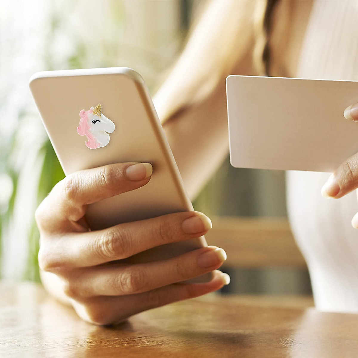 Amosfun 20Pcs Unicorn Accessories Girls Unicorns Slice Charms Birthday Cartoon Unicorn Charm Gift case Charms Cute Black Decor Scrapbooking fltaback Miniature Kits Button Resin Child Flat