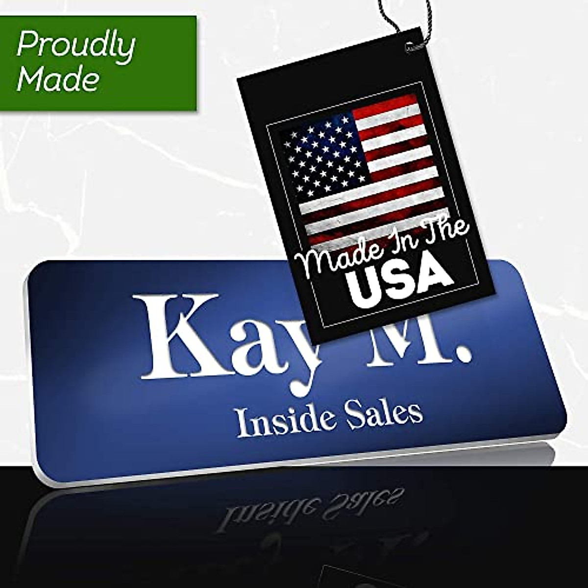 Name Tag, Magnetic Name Tags, Personalized Name Tags, 1" x 3", Durable Engravable Impact Acrylic Material, Made in The USA by My Sign Center (Classic Rectangle)