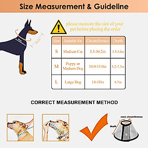 Juvielich Soft Dog Cone Collar for Small Medium Dogs Comfy Cones to Stop Licking Protective Collar for Dog After Surgery Anti-Bite Lick, Adjustable Recovery Elizabethan Dog Collar 1 Pcs(Neck:14-18in)