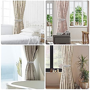 Amaxiu Curtain Tiebacks, 4 Pack Leaf Carving Design Curtain Holdback Adjustable Curtain Ties for Drapes Decorative Modern Style Curtain Drapery Wall Hooks Hanger Window Treatment Holdbacks(Silver)