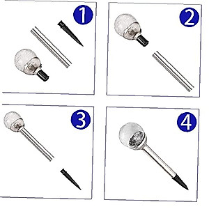Bumper Solar Garden Stake Lights Cracked Glass Ball Dual LED Lamp with Colorful Light 4PCS Home and Garden