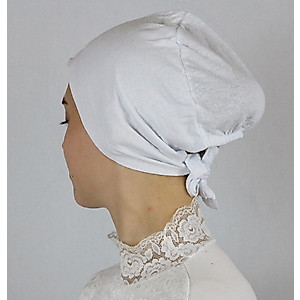 Modefa Non-Slip Cotton Hijab Underscarf Cap Bonnet (White)