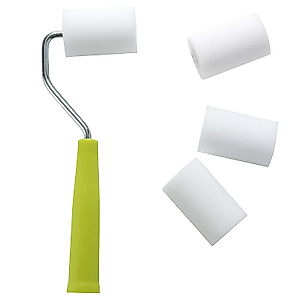 Paint Roller 2 Inch,High-Density Foam Roller with Frame,Tray,Mini Paint Roller Refills, Small Sponge Roller Painting Supplies for Smaller DIY Stenciling Projects(Pack of 6)