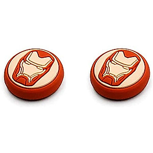 2Pcs Analog Thumb Grip Stick Cover, Dualsense Wireless Controllers Game Remote Joystick Cap, Fantastic Non-Slip Silicone Handle Protection Cover for PS5/PS4/Xbox one/360/NS PRO (Iron-mn))