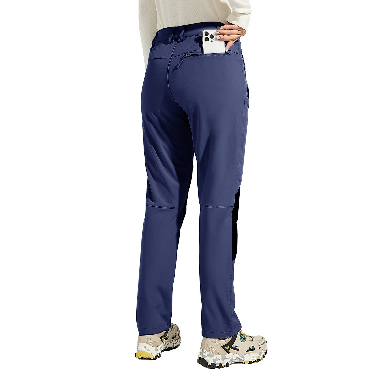 Willit Women's Snow Pants Waterproof Warm Winter Hiking Pants Outdoor Pants Insulated Cold Weather Deep Blue M