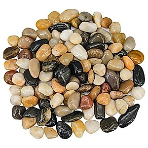 Virekm River Rocks Decorative Ornamental Pebbles Garden Landscaping Stones Gravel Filler for Home Decoration Flower Bed Fish Tank Plants Vases Succulents