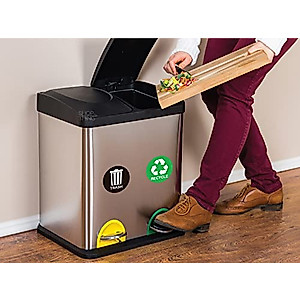 Recycle Sticker Trash Can Decal - Large Recycling Vinyl - 4 Pack (Black,Blue & Green) | ST - 019 (Size 5 Inches)