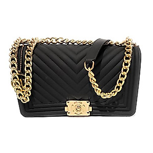 MariaKinz Jelly Crossbody/Shoulder Purse (Black Chevron)