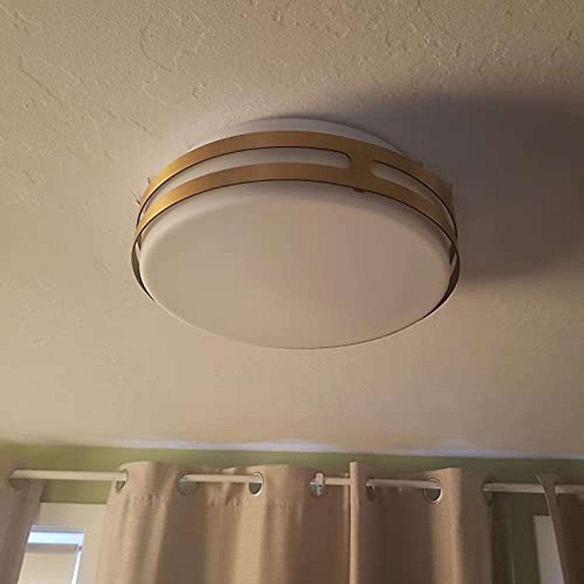 AUTELO Modern Flush Mount LED Ceiling Light Fixture 3000K Dimmable Close to Ceiling Lighting with Frosted Glass Shade in Brass Finish, for Living Room Hallway Bedroom C3578 BRZ LED