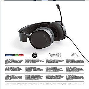 SteelSeries Arctis 3 Console - Stereo Wired Gaming Headset for PlayStation 5 / 4, Xbox Series X|S, Nintendo Switch, VR, Android and iOS - Black