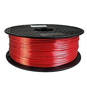CC3D Silk Red PLA Filament 1.75 mm 1KG 3D Printer Filament Spool FDM 3D Printing Material Shiny Finish Silky PLA Glossy Metal Filament Metallic Red PLA