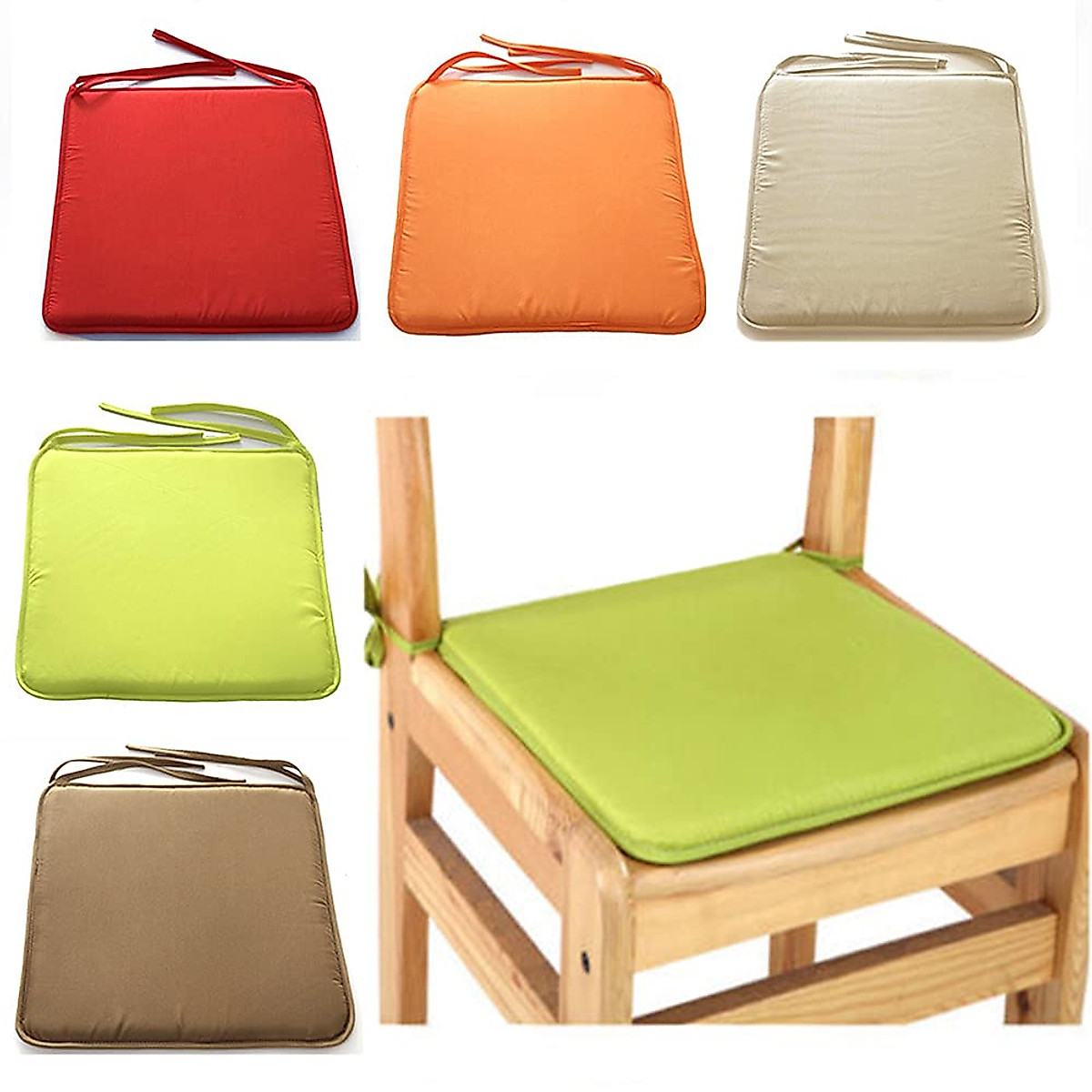 Xiaokeis 36x36cm Chair Cushions, Rocking Chair Pads and Cushions Chair Cushions for Dining Chairs, Office Chairs, Hardwood Floors(Orange)