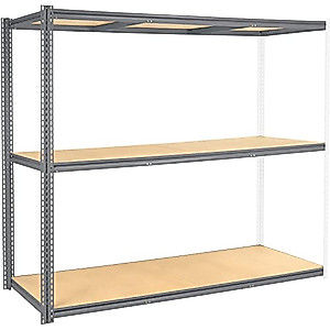 Global Industrial High Capacity Add-On Rack 96x24x60 Levels Wood Deck 800 Lb Per Level GRY