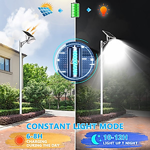 XRDZYXGS Solar Street Lights, 10000LM Parking Lot Light with Motion Sensor, Solar Street Lights Outdoor Waterproof Solar Flood Light Solar Street Lights Outdoor Dusk to Dawn, Solar Lamp for Road/Yard