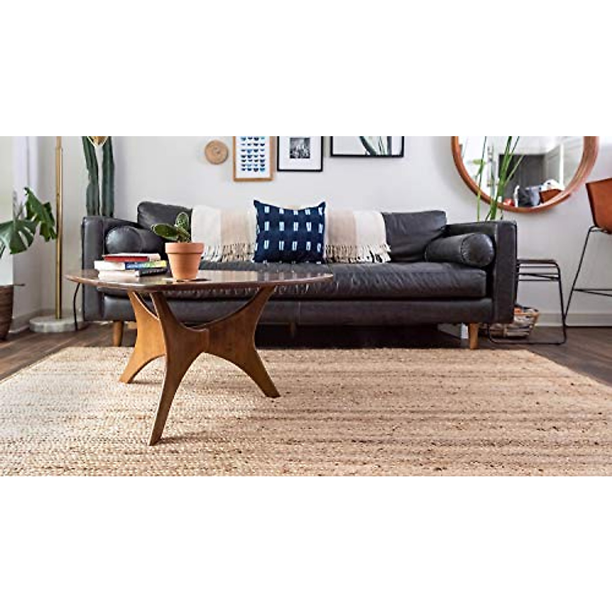 Unique Loom Braided Jute Collection Classic Quality Made Natural Hand Woven Area Rug (2' 0 x 3' 0 Rectangular, Natural)