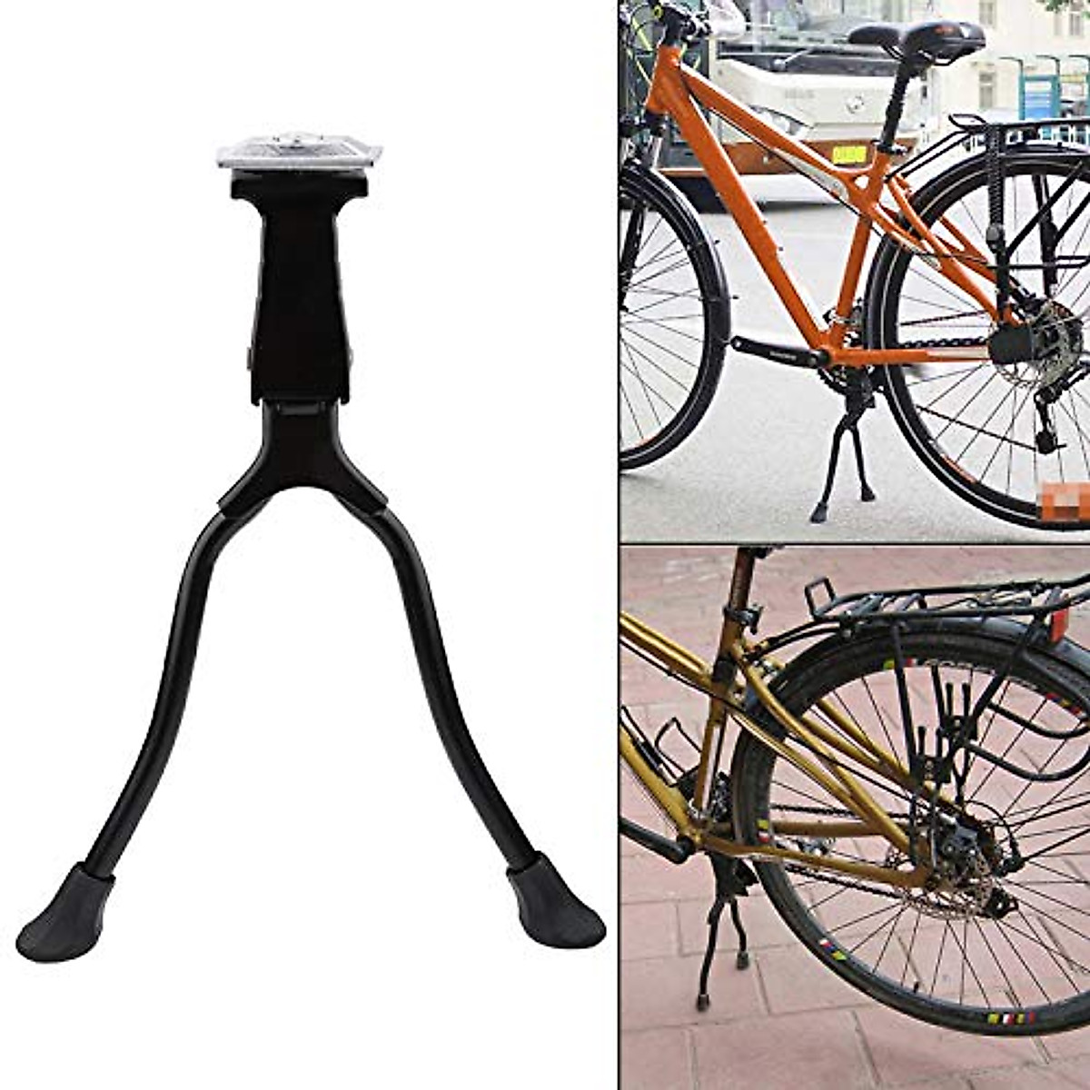 Foot Stand, Prcatical Mountain Bike Foot Stand Mount Road Double Legs Park Stand for 26 Inches Or Higher and Spare Parts