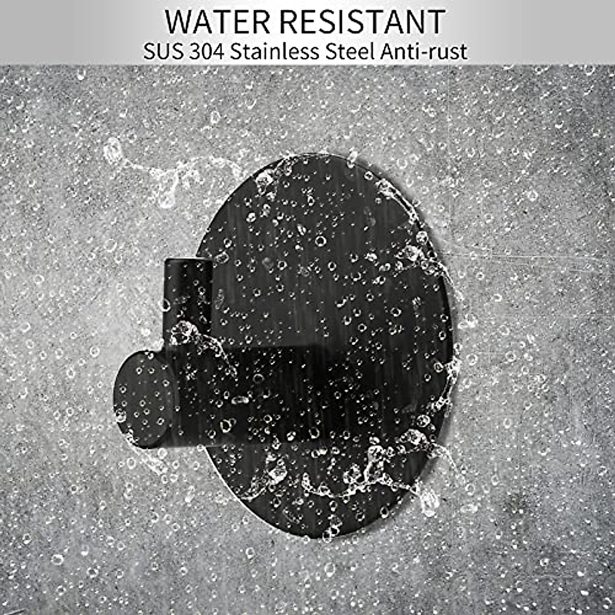 KINMINGZHU 4pcs Black Self Adhesive Hooks, Self Adhesive Wall Mounted Hanger，No Drill No Screw for Key Coat Towel for Kitchen Bathroom Toilet