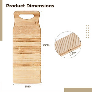 Wooden Washboard for Hand Washing Clothes, 15.7’’ Bamboo Anti-slip Laundry Cleaning Board for Hand Washing Scrub Board, Rural Old Fashion Washing Board(40 * 15 * 1.5cm) (40 * 15 * 1.5cm)