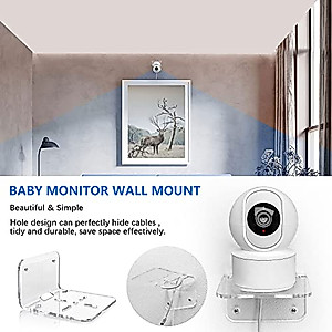 HAYVAN Acrylic Small Floating Shelf for Security Cameras, Baby Monitors, Speakers, Plants & More - 4'' Universal No Drill Shelves Easy to Install with Strong Tapes & Screws (Clear 3 Pack)