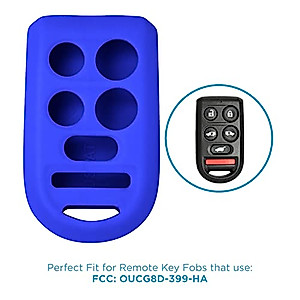 Keyless2Go Replacement for New Silicone Cover Protective Case for Honda 6 Button Remote Key Fob FCC OUCG8D-399-HA - Blue